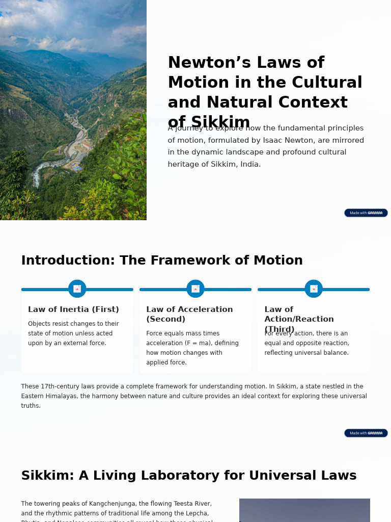Newtons Laws of Motion in The Cultural and Natural Context of Sikkim ...