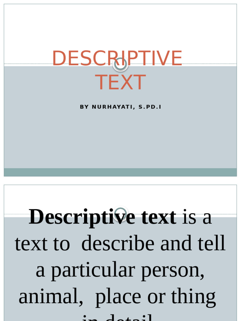 Understanding Descriptive Text Structure | PDF
