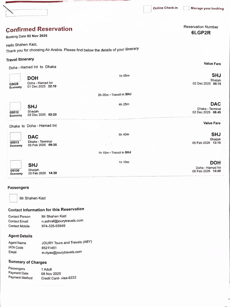 Online Check-In - 20251108 | PDF