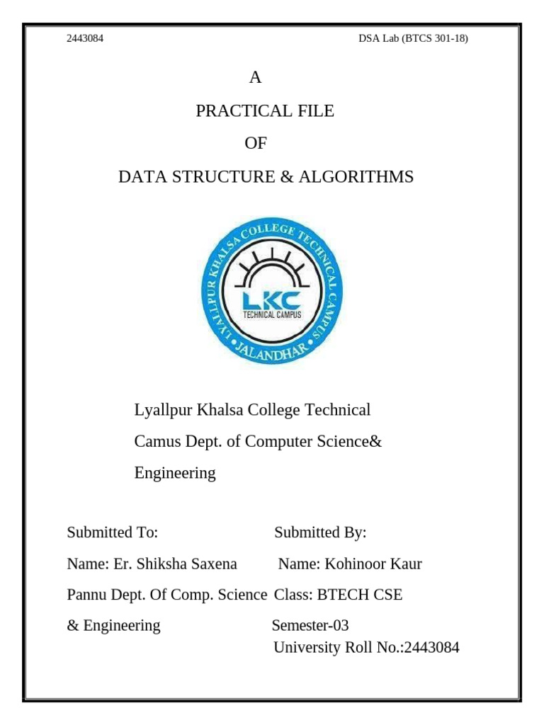 Kohinoor DSA File(2443084) (2) | PDF | Queue (Abstract Data Type ...