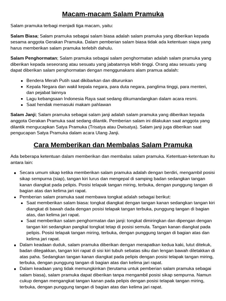 Macam-Macam Salam Pramuka - 20251027 - 194422 - 0000 | PDF