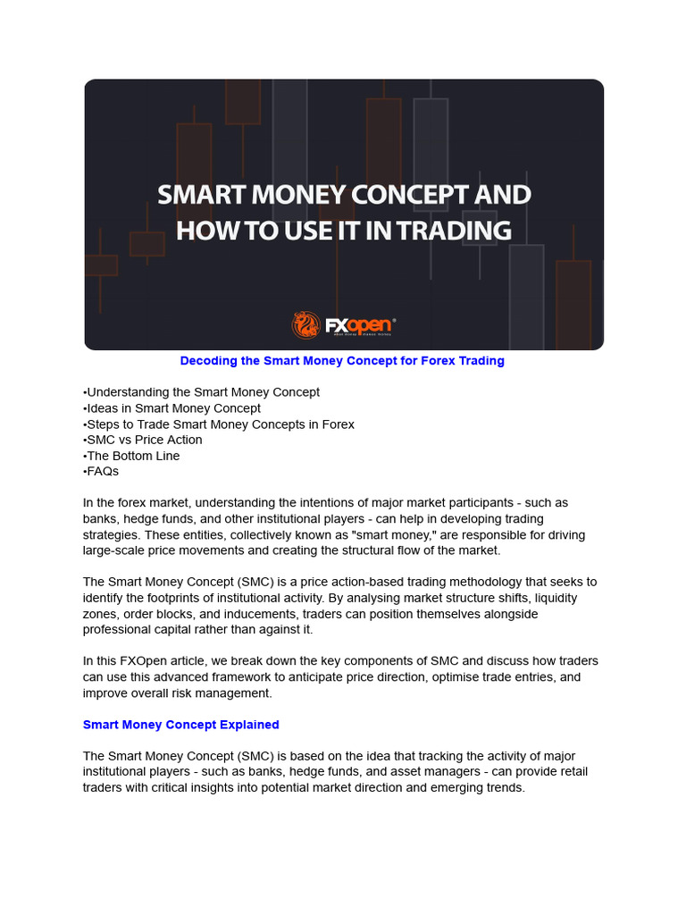 Smart Money Concept in Forex Trading | PDF | Market (Economics) | Investing