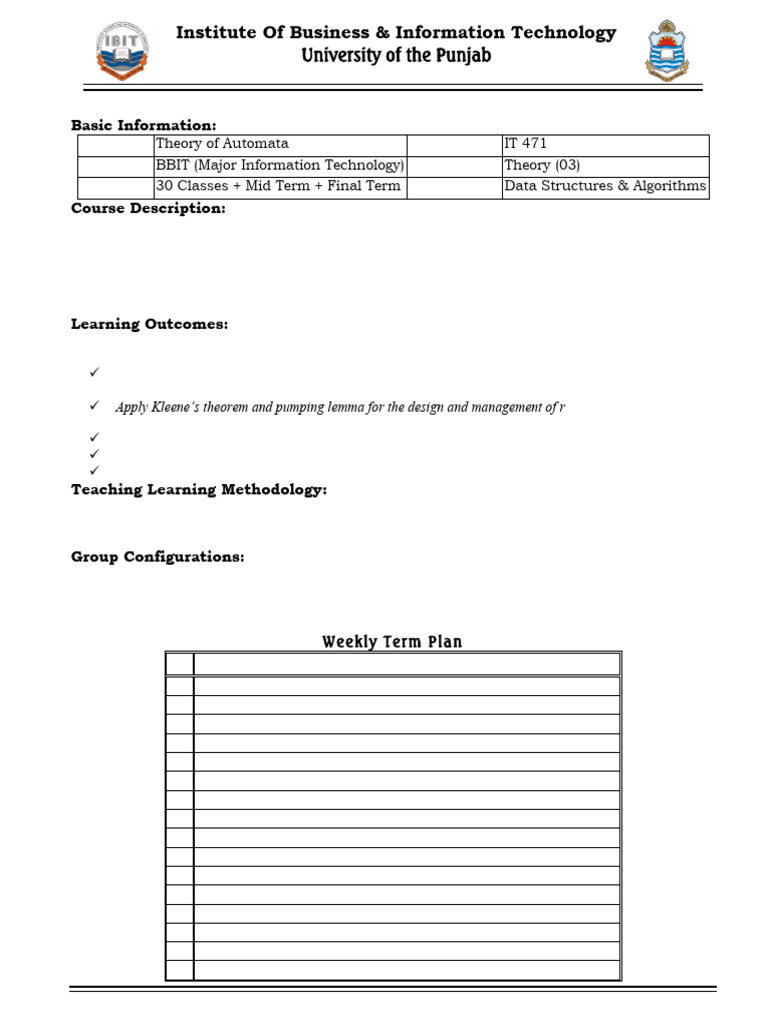 Theory of Automata Course Overview | PDF | Automata Theory ...