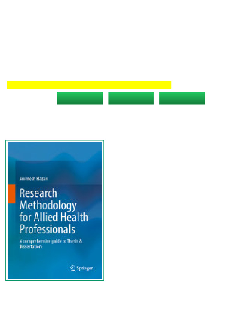 (Ebook) Research Methodology for Allied Health Professionals: A ...