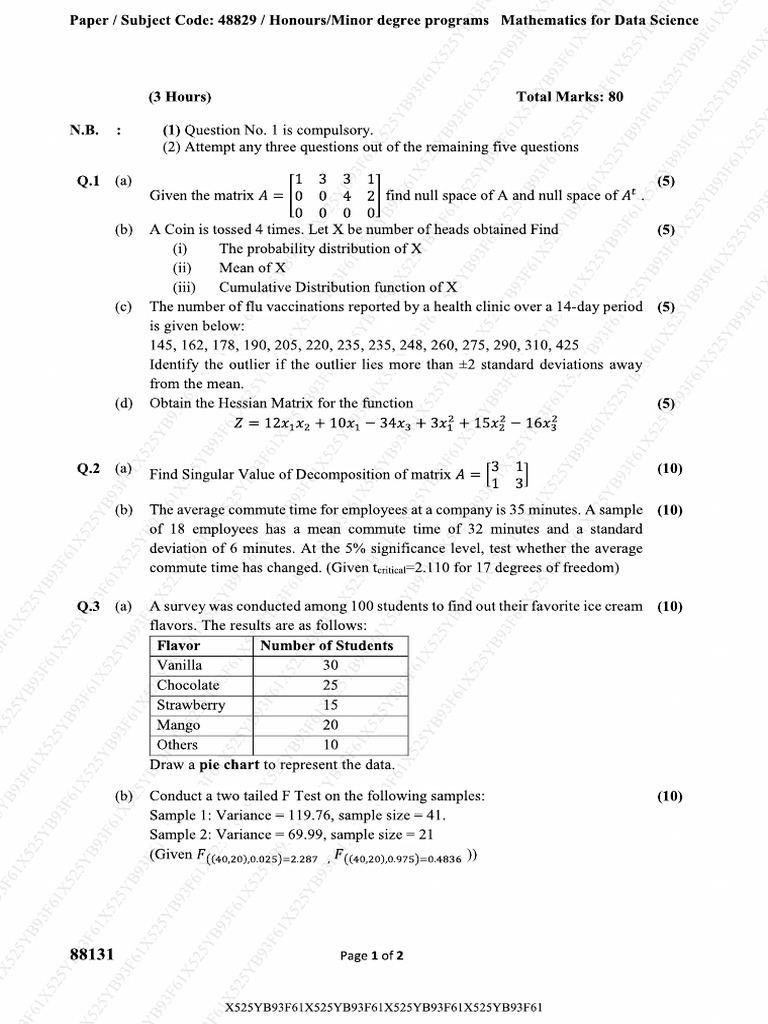Data Science Mathematics | PDF