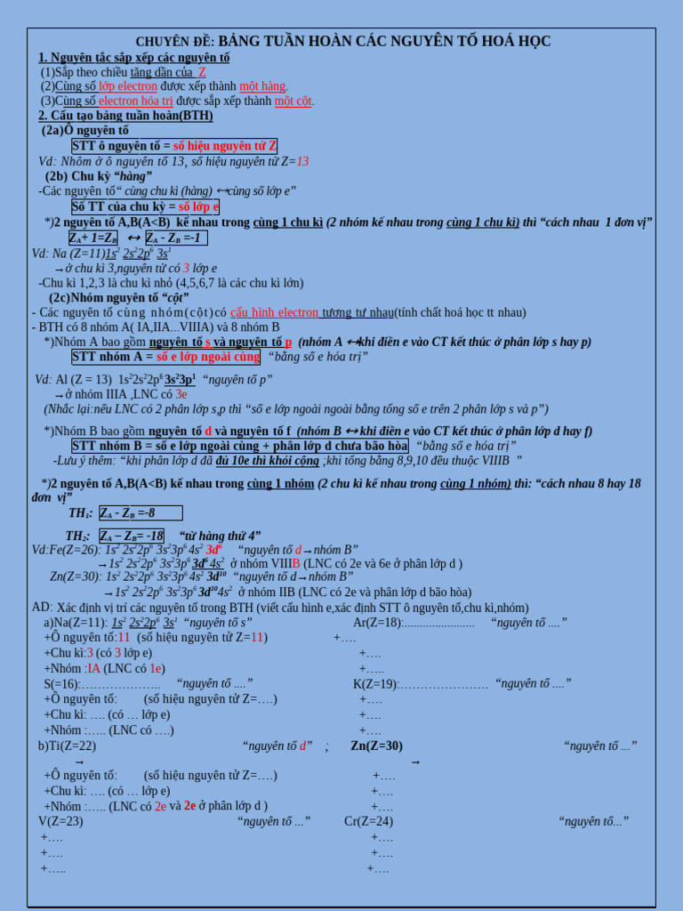 3e.chuyên Đề Hóa Đại Cương -Tóm Tắt -(Chương 2) | PDF