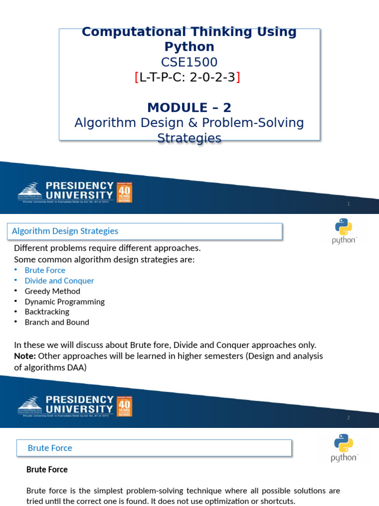 CT Using Python_CSE1500_Module 2.1 Ok | PDF | Control Flow ...