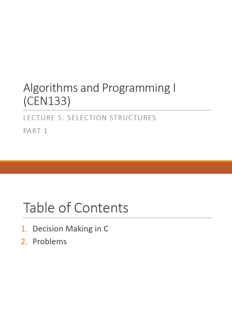 5 Selection Structures Part 1 | PDF | Fahrenheit | Computing