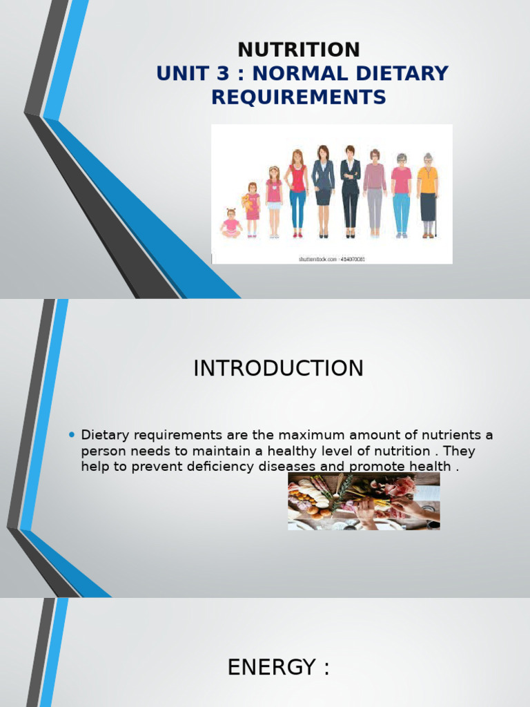 Unit 3 Nutrition Full | PDF | Food Energy | Allergy