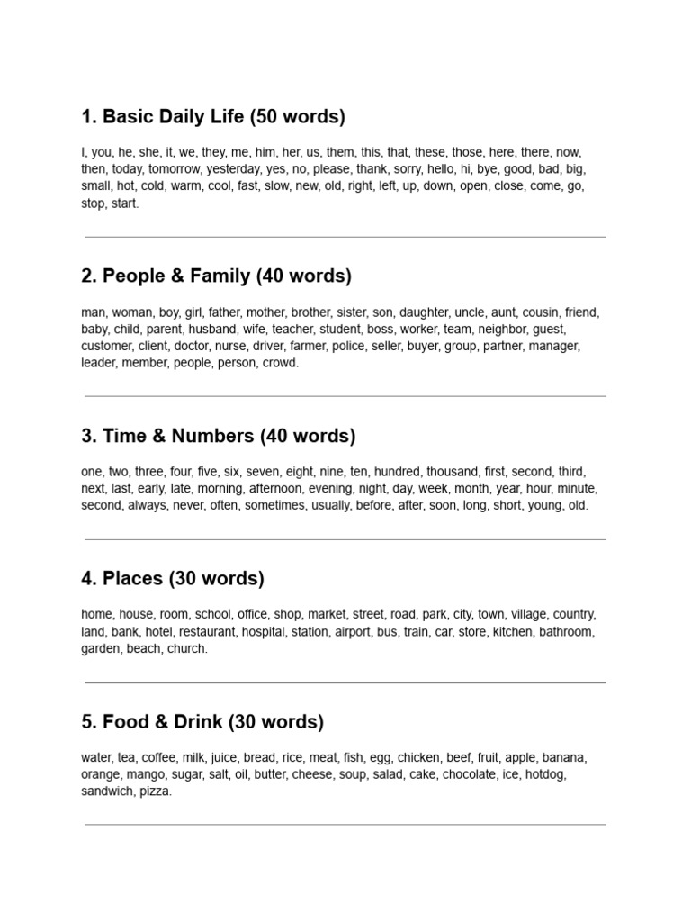 Common 400 Words in English | PDF