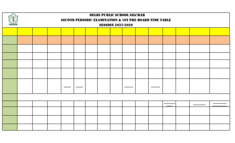 DPS Silchar Exam Timetable 2025-2026 | PDF | Science