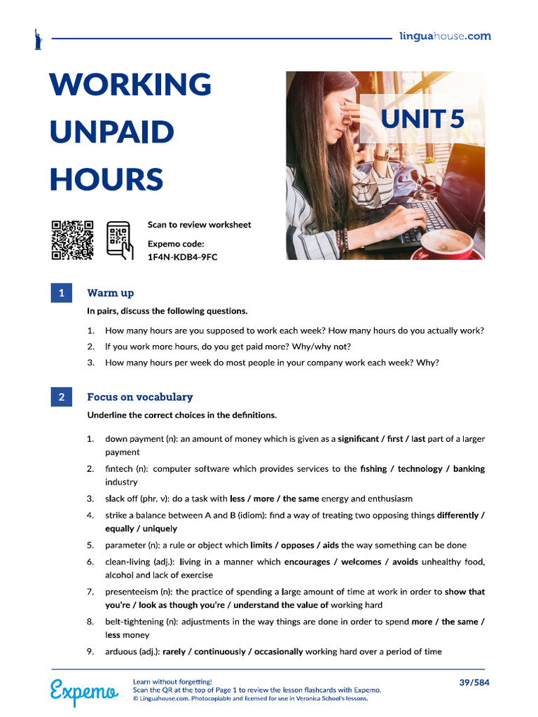 1.5 Working Unpaid Hours | PDF