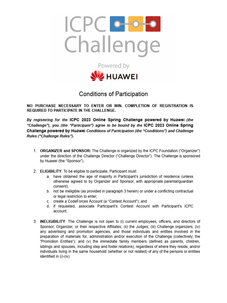 ICPC 2023 Online Spring Challenge Powered by Huawei - Conditions of ...