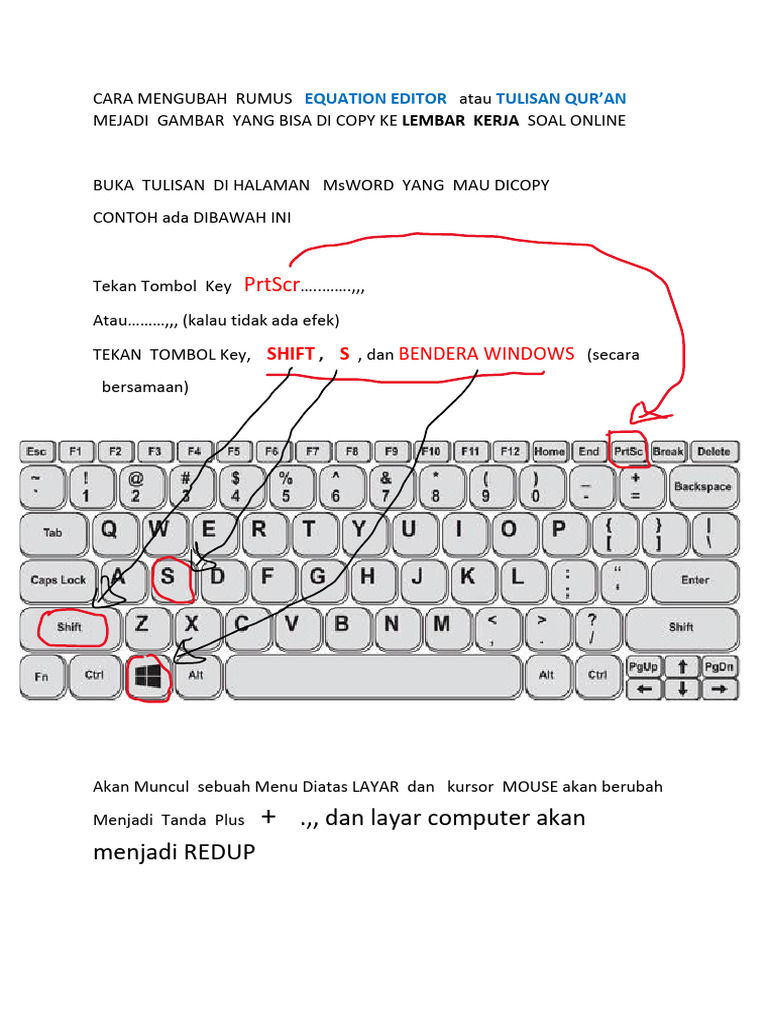 Cara Mengcopy Rumus Equation Editor Atau Tulisan Qur'An | PDF