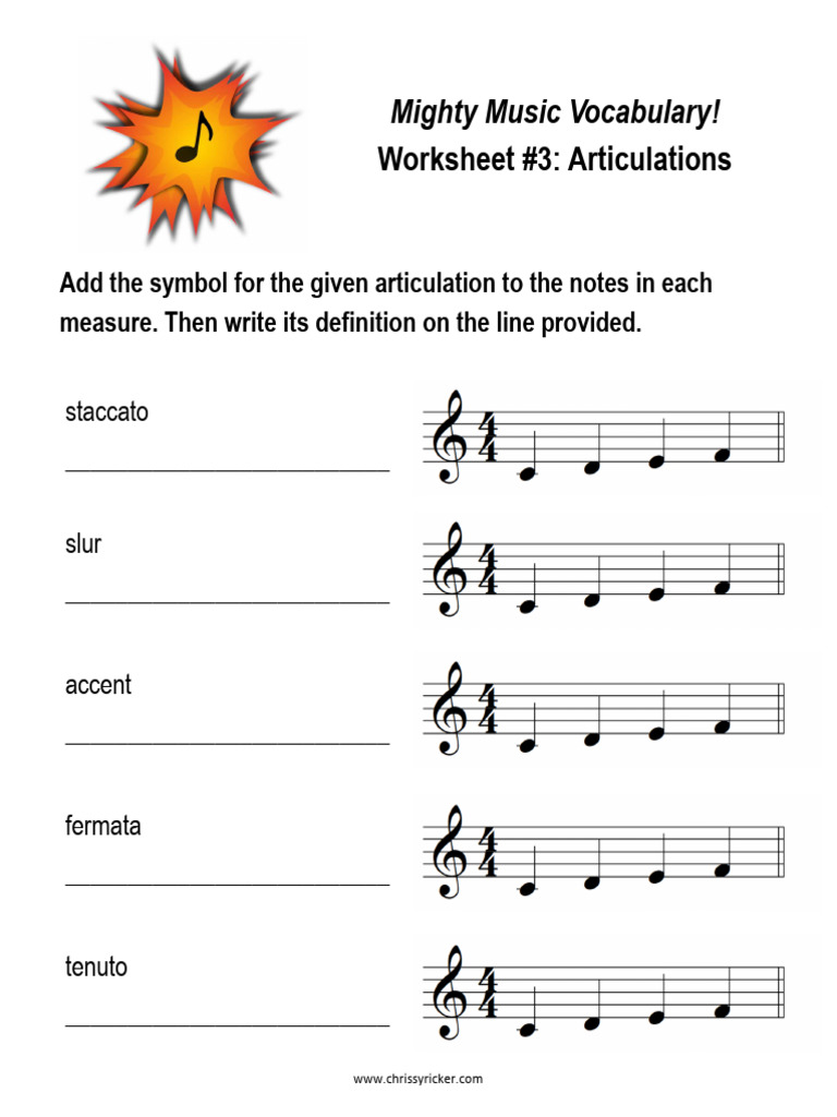 Music Vocab 3 Articulations | PDF