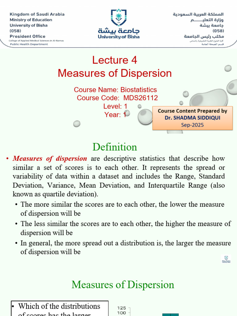 4 - Measures of Dispersion VS | PDF | Quartile | Variance