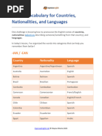 Nationality Suffixes by Country | PDF