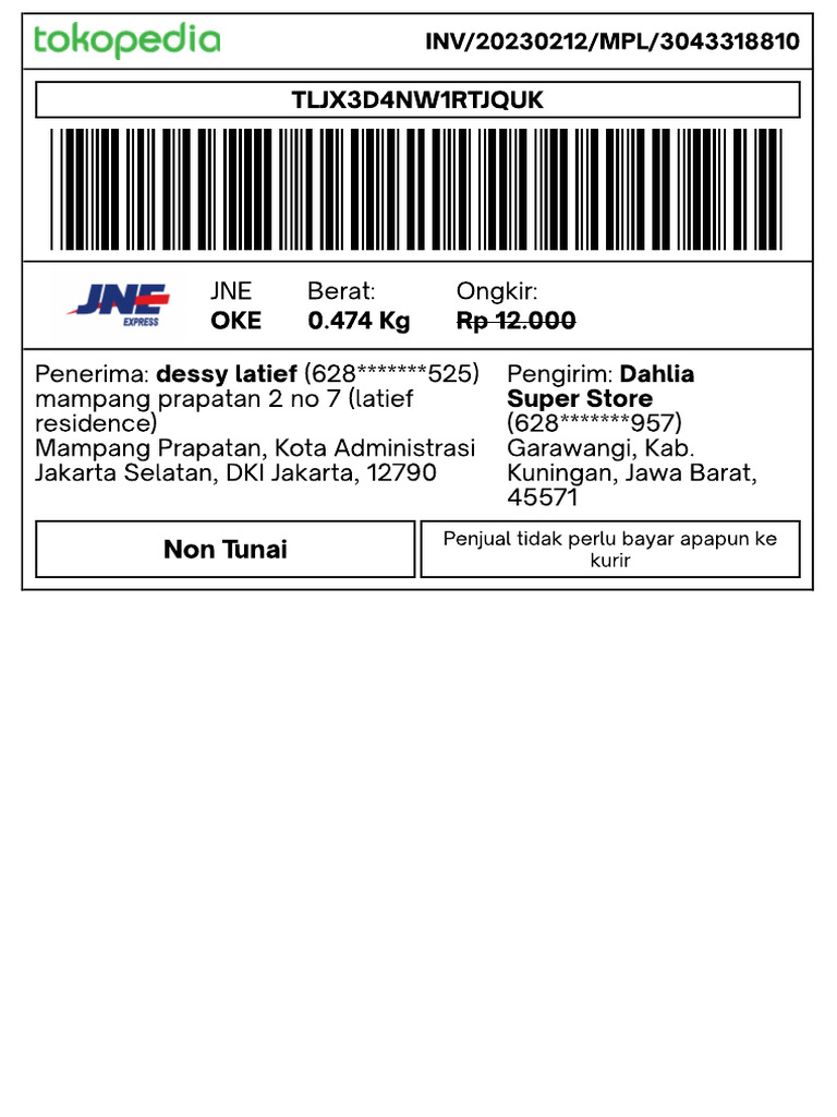 Label Tokped | PDF