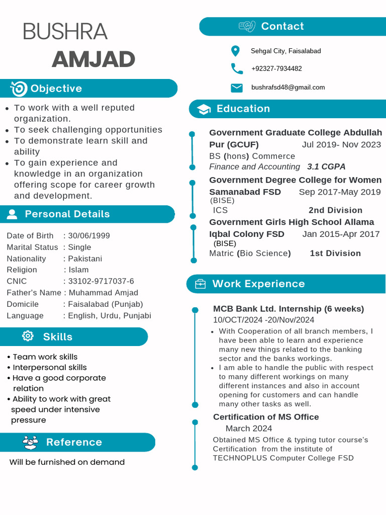 Bushra cv | PDF | Pakistan