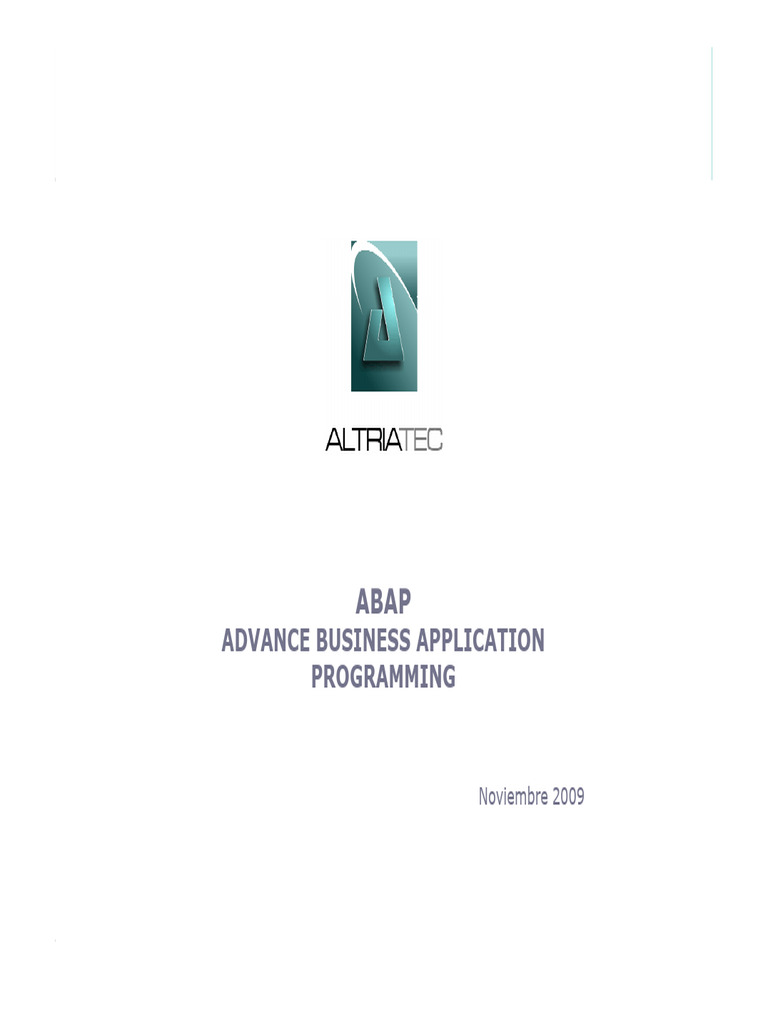 Curso Introducción a ABAP y SAP | PDF | Programa de computadora ...