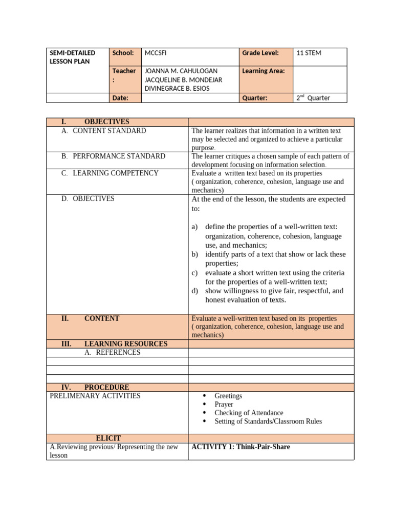 LPSEMI-DETAILED - 1 1docx | PDF | Acronym | Word
