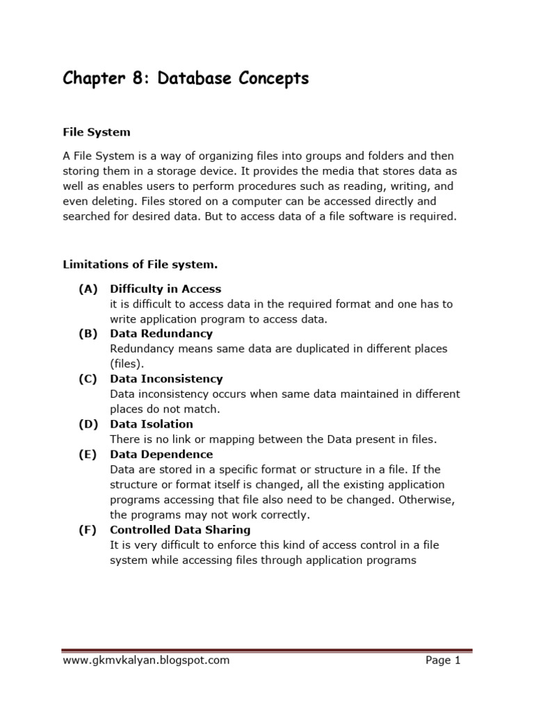 Chapter-8 (Database Concepts) | PDF | Databases | Relational Model
