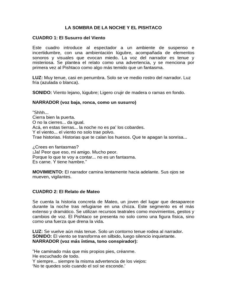 La Leyenda del Pishtaco: Miedo Nocturno | PDF | Narración
