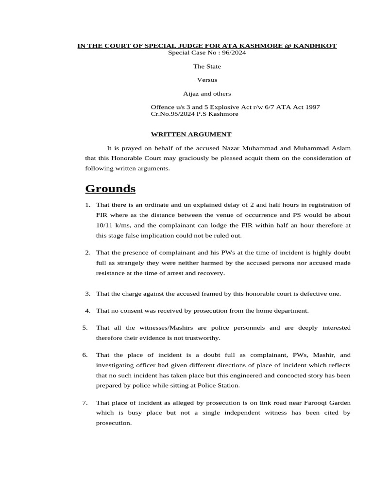 Written Arguments in ATA and Explosive Act in Aijaz and Others_022105 ...