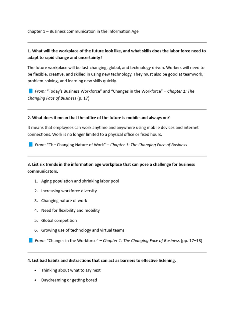 Summary of Essentials of Business Communication | PDF | Nonverbal ...