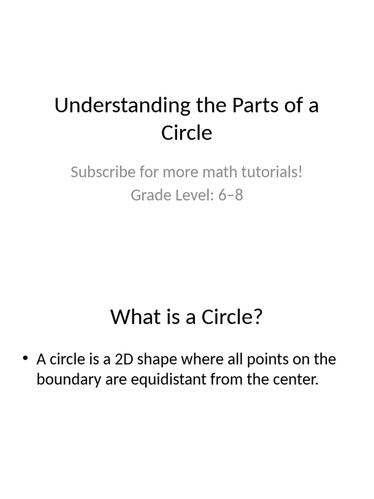 Parts of a Circle Explained | PDF