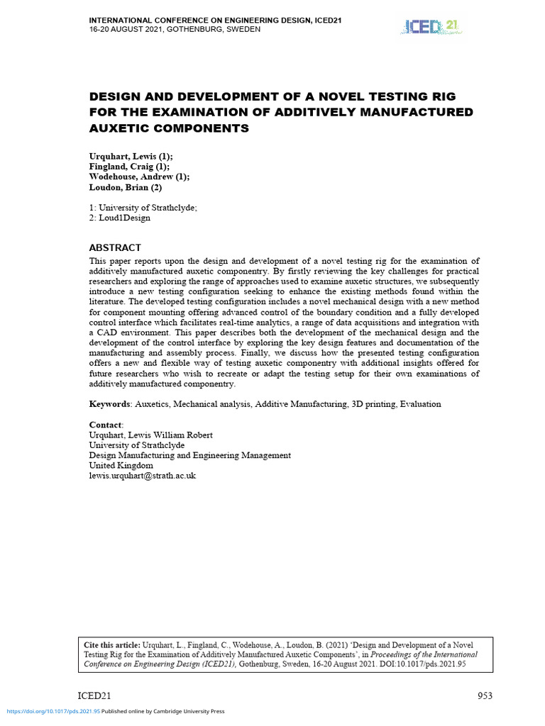 Design and Development of a Novel Testing Rig for the Examination of ...