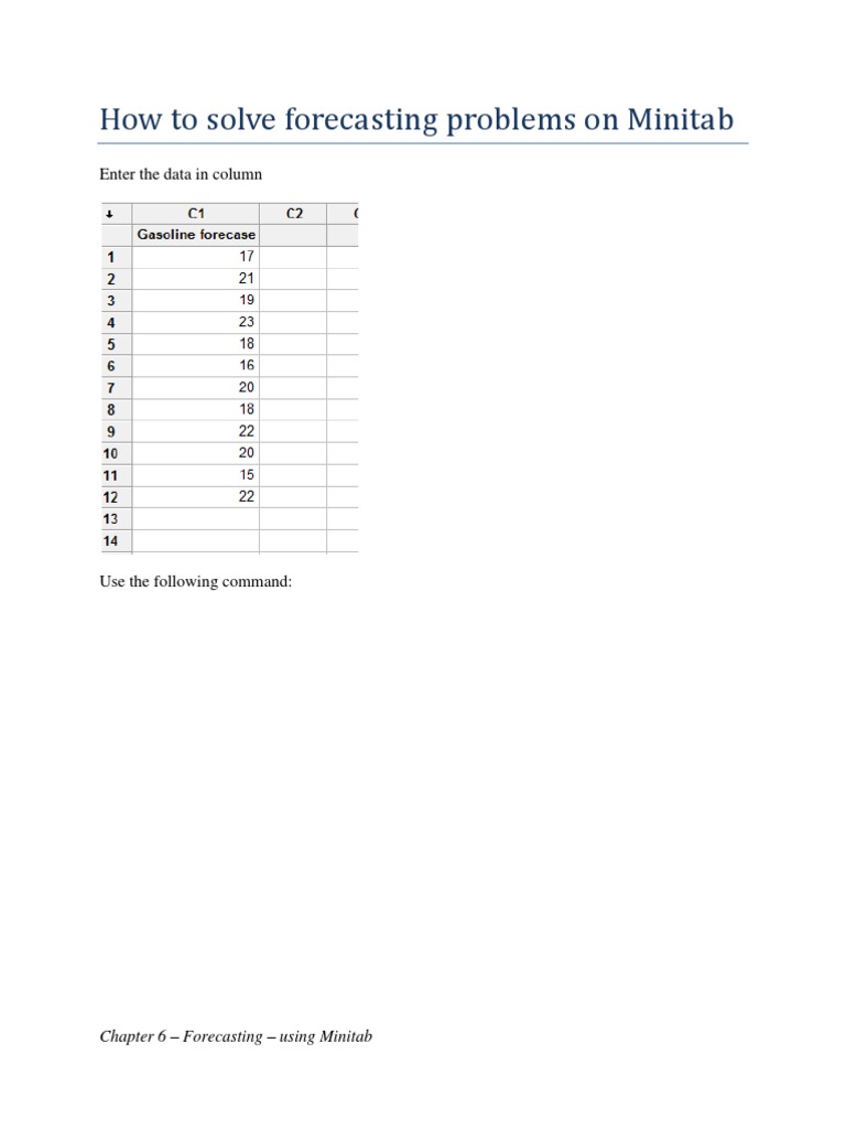 Forecasting Using Minitab | PDF | Moving Average | Forecasting
