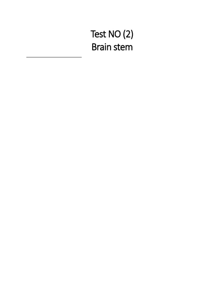 Brain Stem Anatomy Quiz Questions | PDF