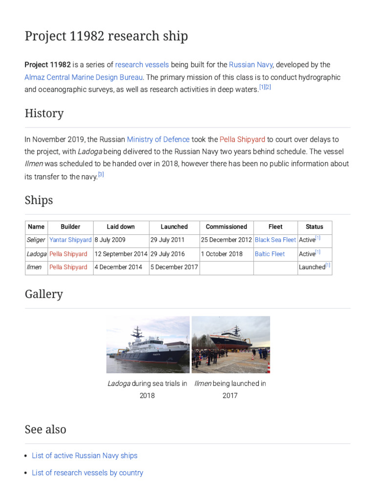 Project 11982 Research Ship: History | PDF | Watercraft | Ships