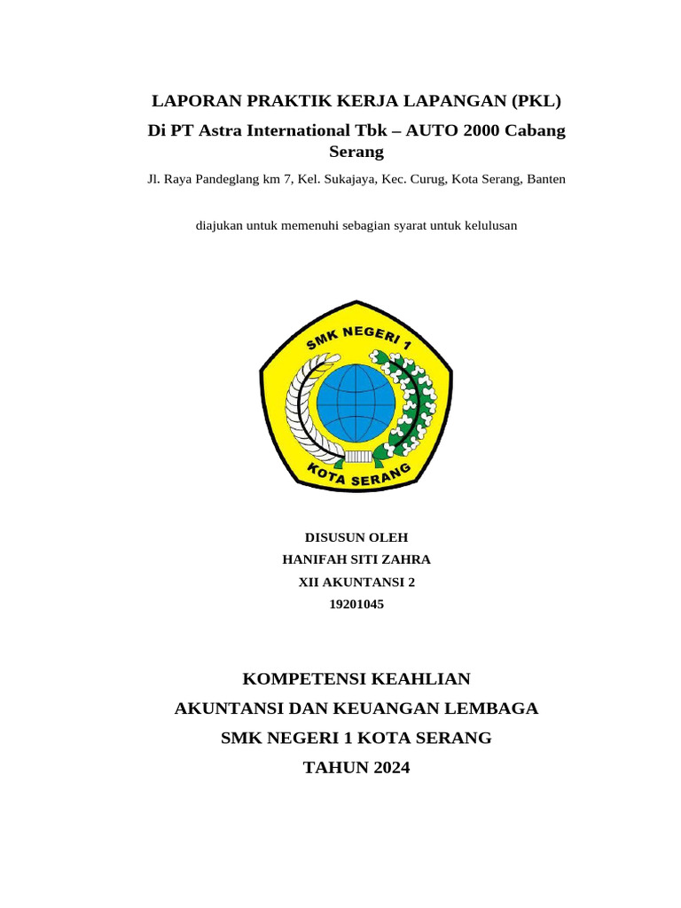 Laporan PKL di AUTO2000 Serang 2024 | PDF