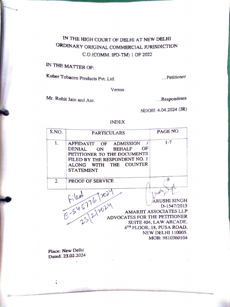 1-2021 Admission Denial | PDF | Affidavit | Authentication