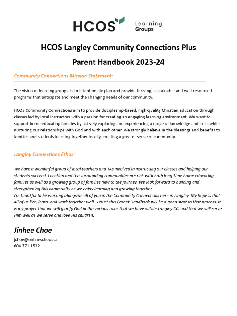 HCOS Langley Community Connections Handbook | PDF | Credit Card | Fee