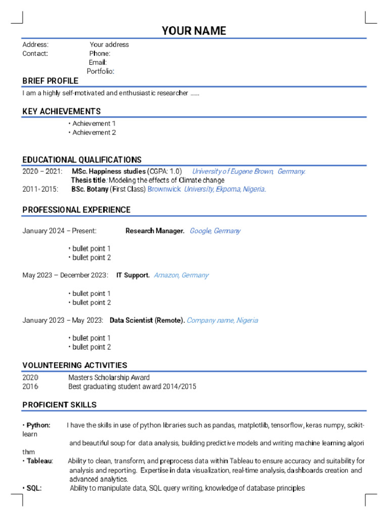 Europass CV Template Phoenix | PDF