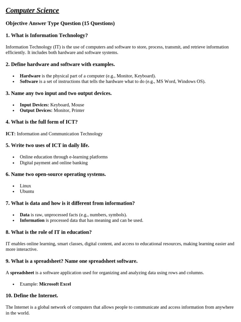 Computer Science Question & Answers | PDF | Malware | Computer Virus
