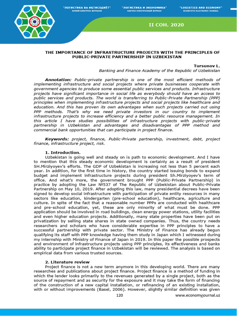 PPP Infrastructure Projects in Uzbekistan | PDF | Public–Private ...