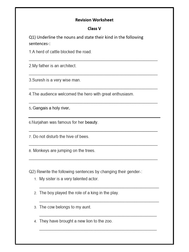 Class-5 Sst Revision Worksheet | PDF