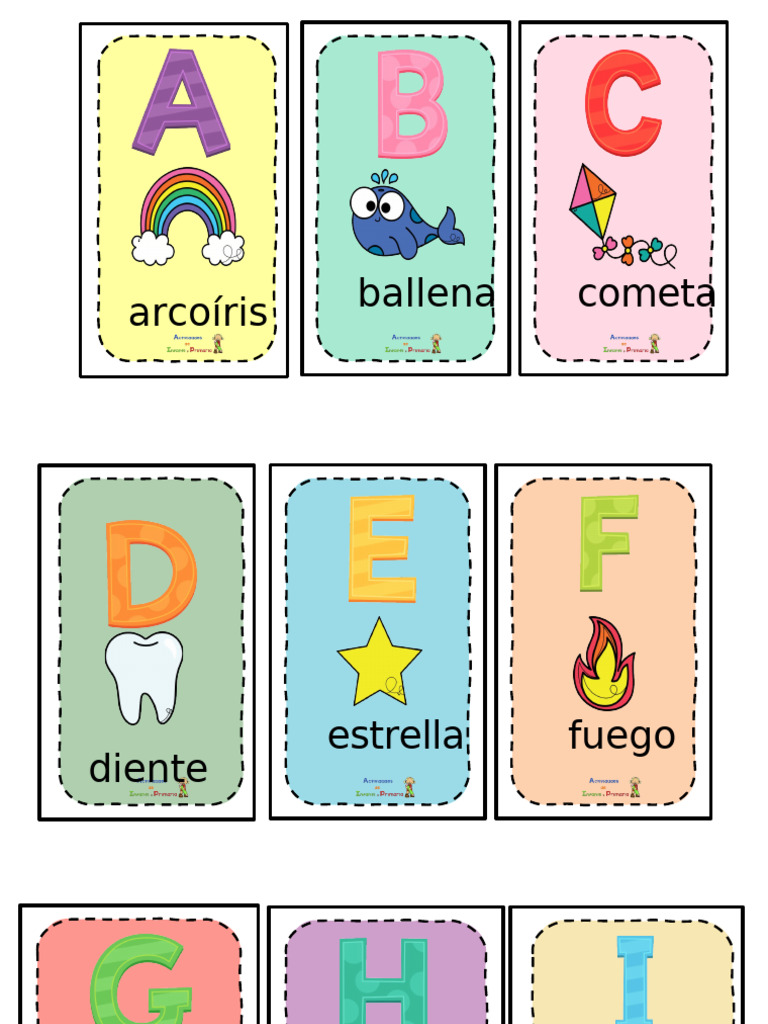 Tarjetas Letras Abecedario | PDF