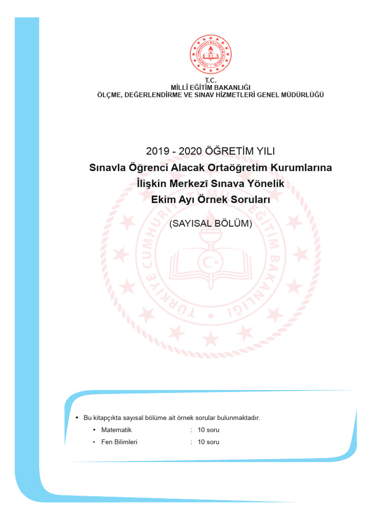 2019 10 Ekim Orneksorular Say | PDF