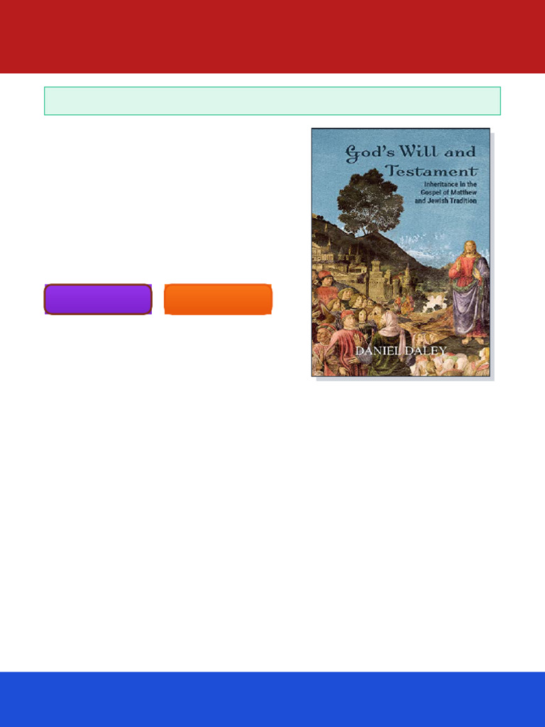 God s Will and Testament Inheritance in the Gospel of Matthew and ...