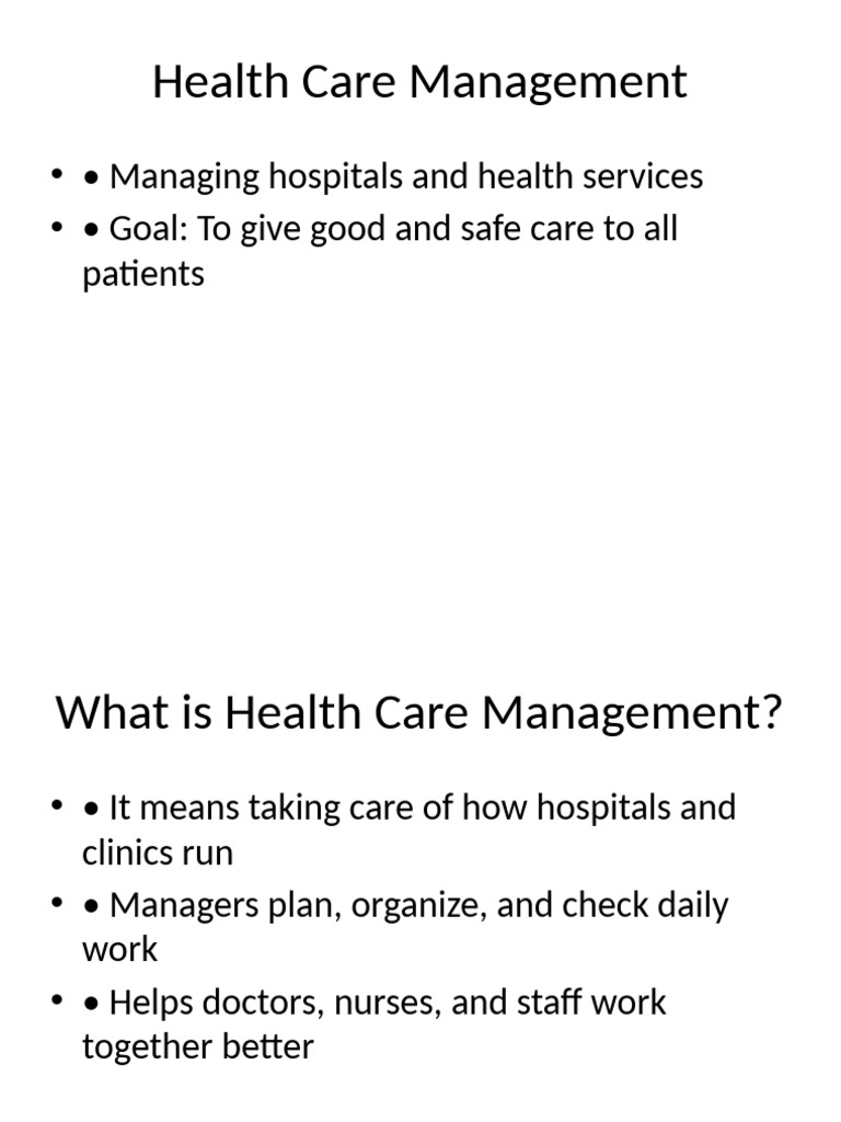 Health Care Management Easy | PDF