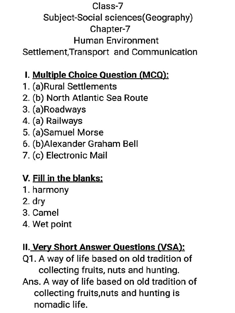 Class-7 Social Sciences Geography Ch-7 | PDF