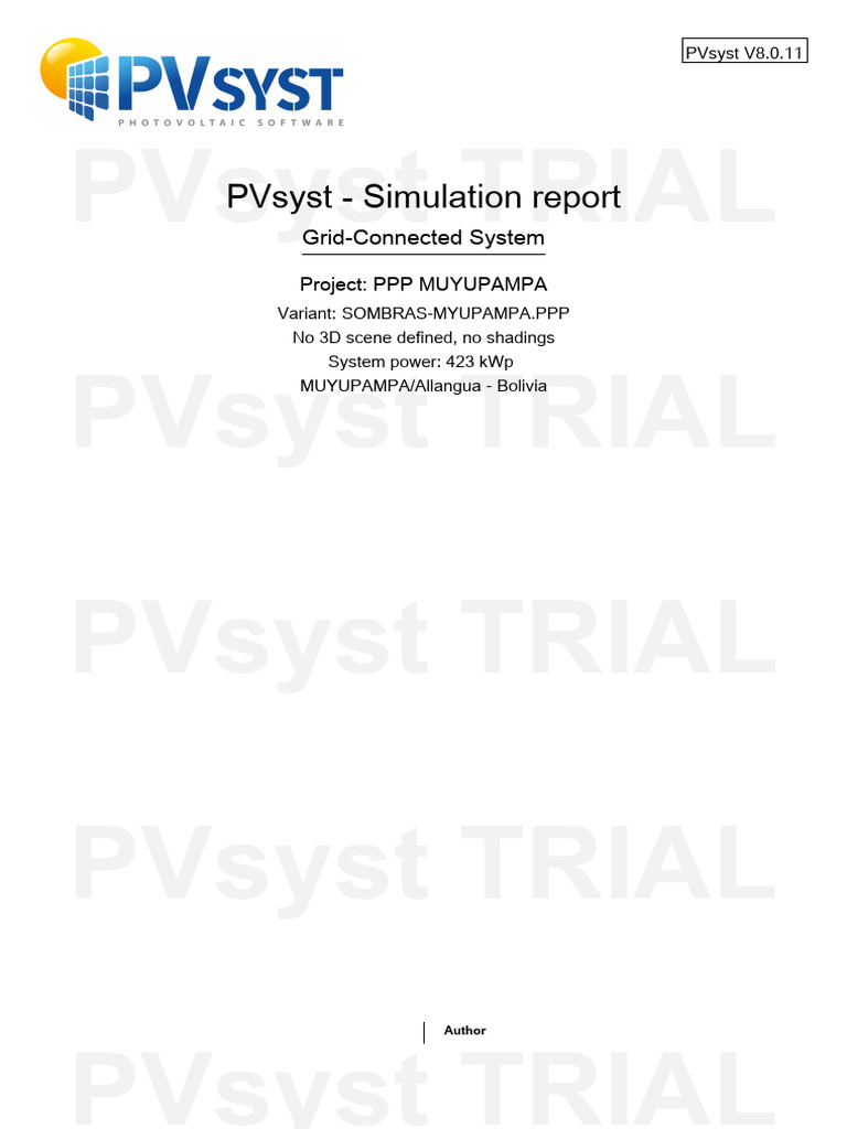 PPP Muyupampa Project - Vc2-Report | PDF | Photovoltaic System | Power ...