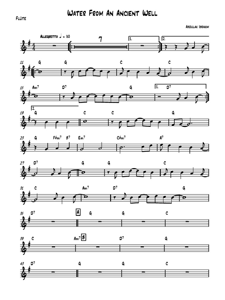 Flute Sheet Music: Water From An Ancient Well | PDF
