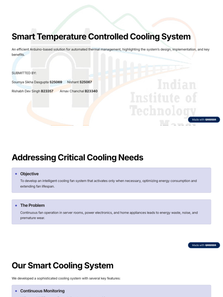 Smart Arduino Cooling System Guide | PDF | Power Electronics | Power Supply