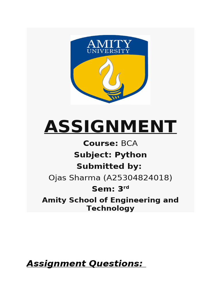 Python Assignment | PDF